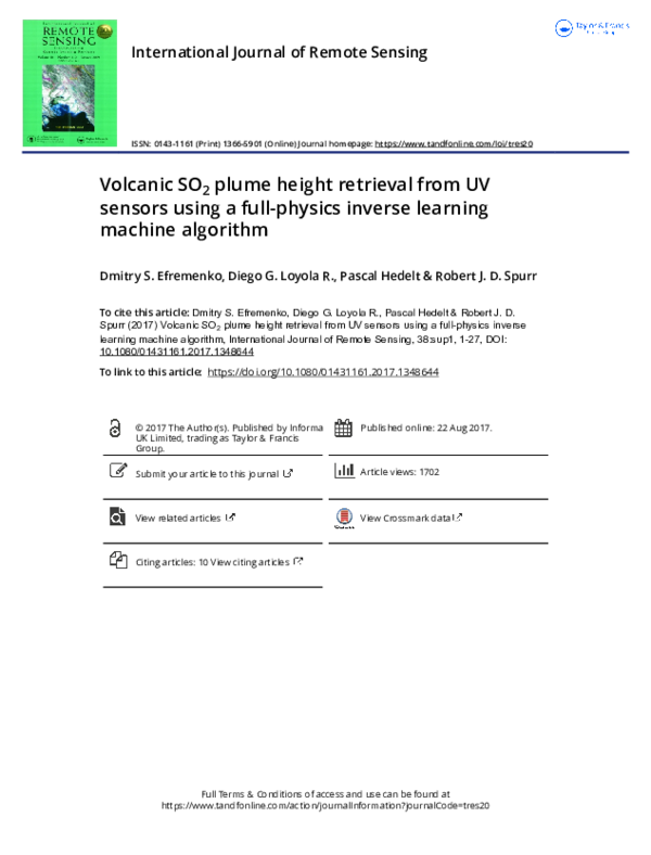 (PDF) Volcanic SO2 plume height retrieval from UV sensors using a full ...