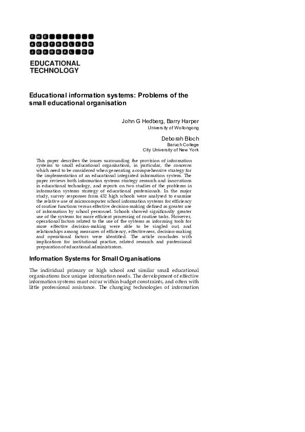 (PDF) Educational information systems: Problems of the small ...