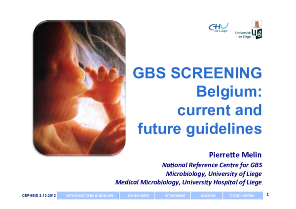 (PDF) GBS SCREENING Belgium: current and future guidelines