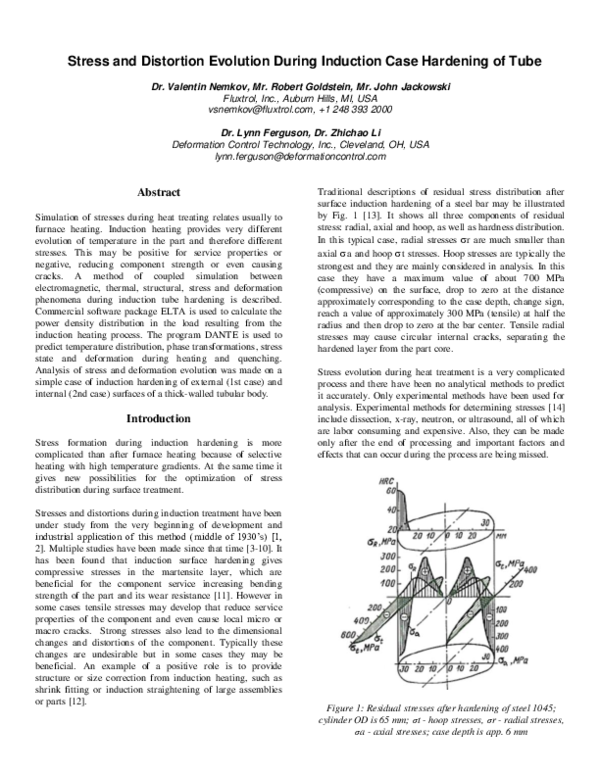 (PDF) Stress and Distortion Evolution During Induction Case Hardening ...