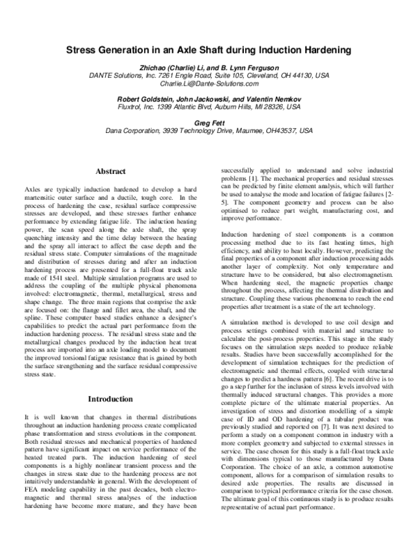 Pdf Effect Of Quenching Rate On Distortion And Residual Stresses