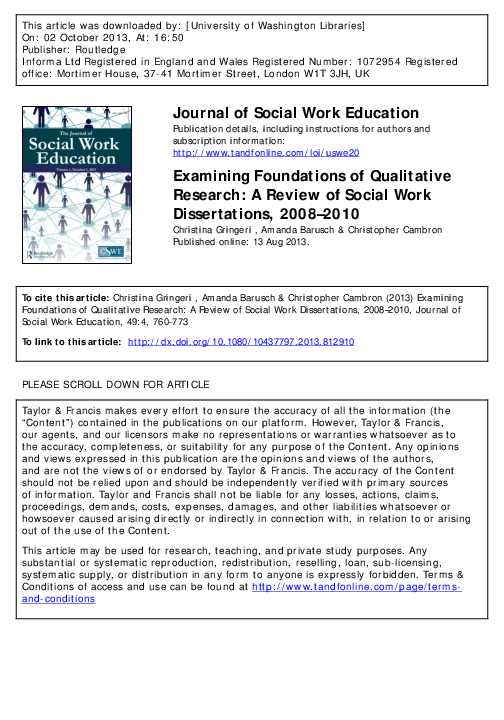 (PDF) Examining Foundations of Qualitative Research: A Review of Social ...