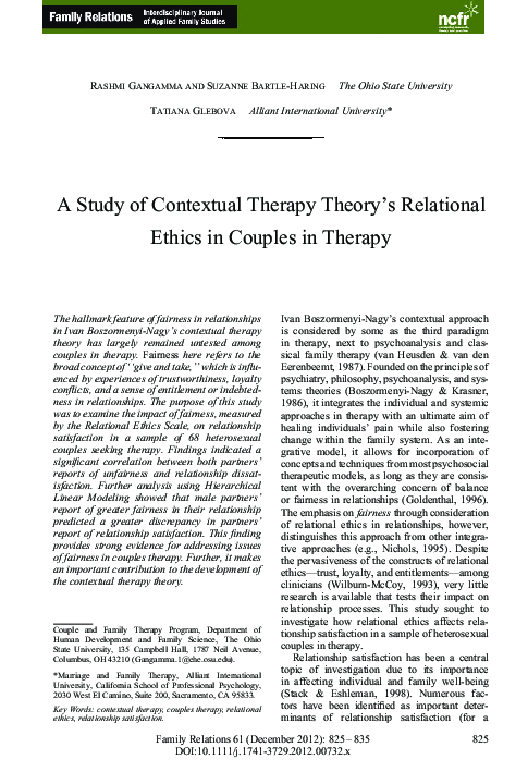 (PDF) A Study of Contextual Therapy Theory's Relational Ethics in ...