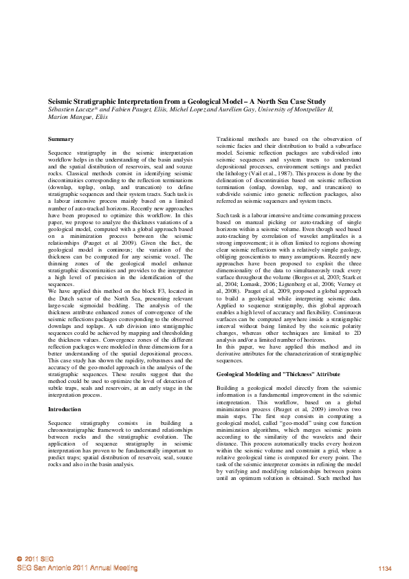 (PDF) Seismic stratigraphic interpretation from a geological model — A ...