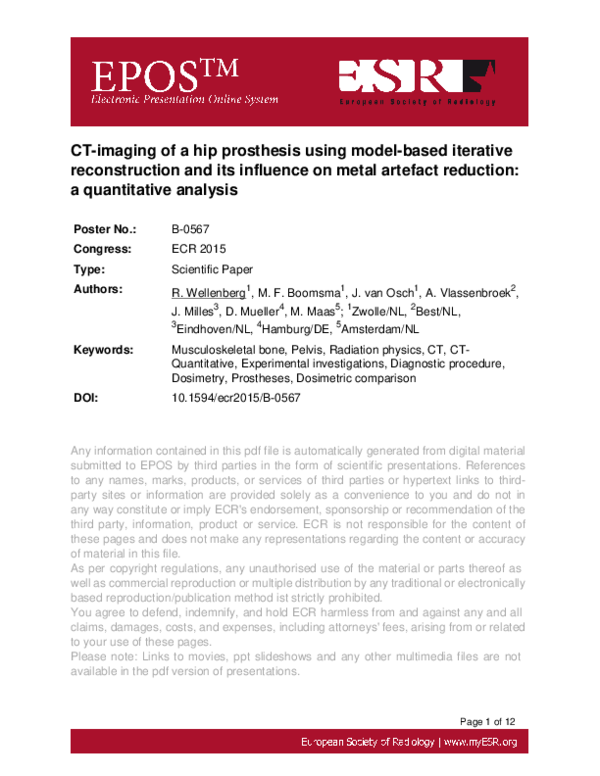 (PDF) CT-imaging of a hip prosthesis using model-based iterative reconstruction and its ...