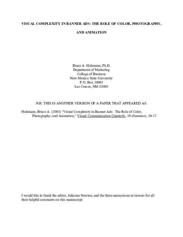(PDF) Visual Complexity in Banner Ads: The Role of Color, Image Type ...