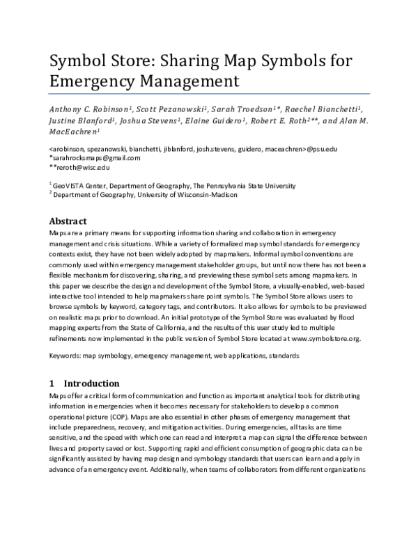 (PDF) Symbol Store: sharing map symbols for emergency management