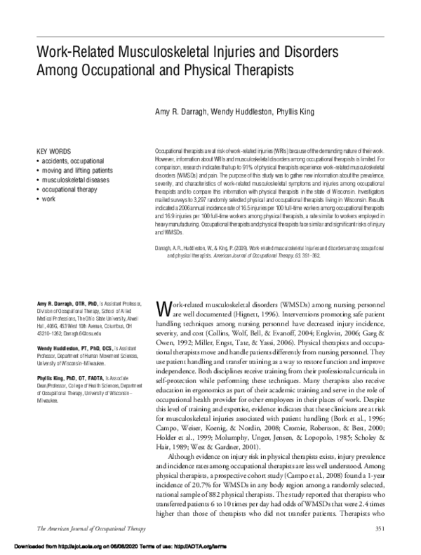 (PDF) Work-Related Musculoskeletal Injuries and Disorders Among ...