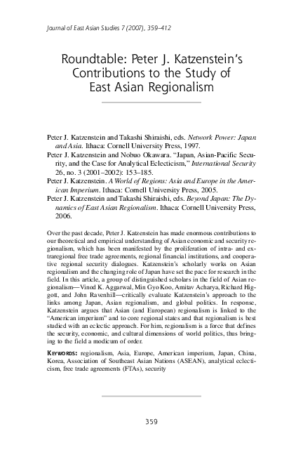 (PDF) Roundtable: Peter J. Katzenstein's Contributions to the Study of ...