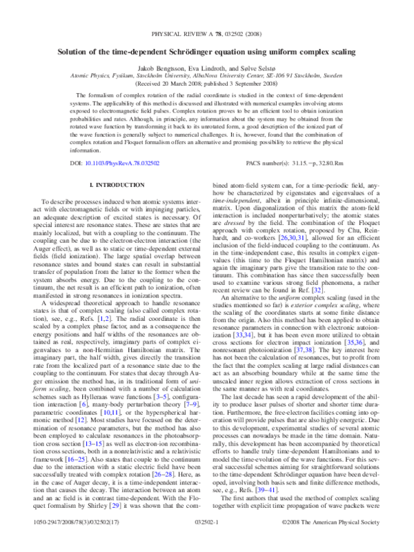 Pdf Solution Of The Time Dependent Schrödinger Equation Using A Basis In Time