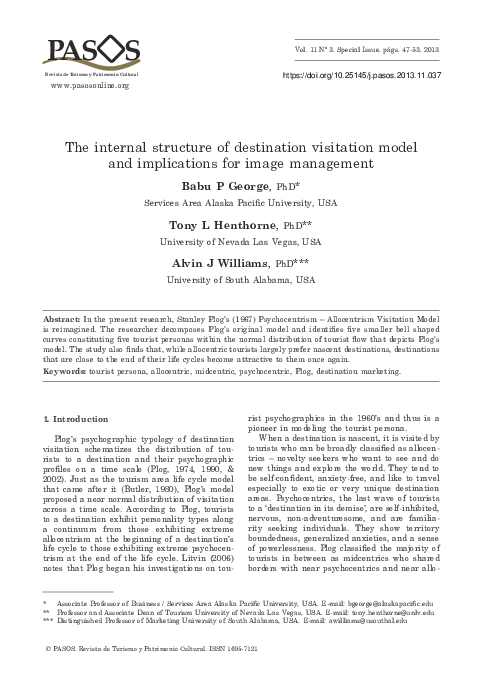 (PDF) The internal structure of destination visitation model and ...