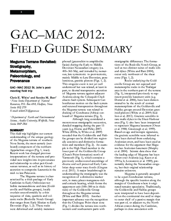 (PDF) Meguma Terrane Revisited: Stratigraphy, Metamorphism ...