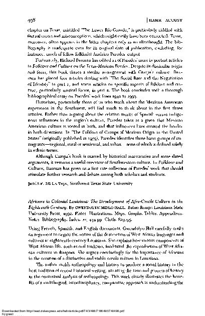 (PDF) Africans in Colonial Louisiana: The Development of Afro-Creole ...