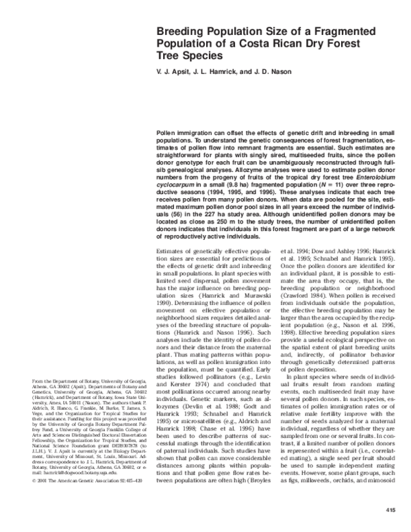 (PDF) Breeding population size of a fragmented population of a Costa ...