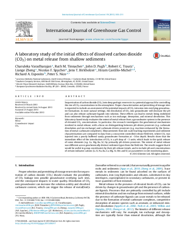 (PDF) A laboratory study of the initial effects of dissolved carbon ...