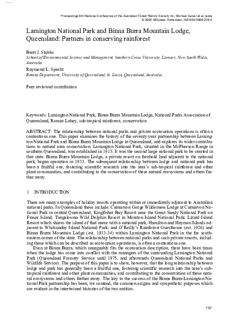 (PDF) Lamington National Park and Binna Burra Mountain Lodge ...