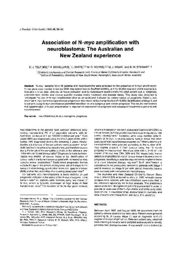 (PDF) Association of N-myc amplification with neuroblastoma: The ...