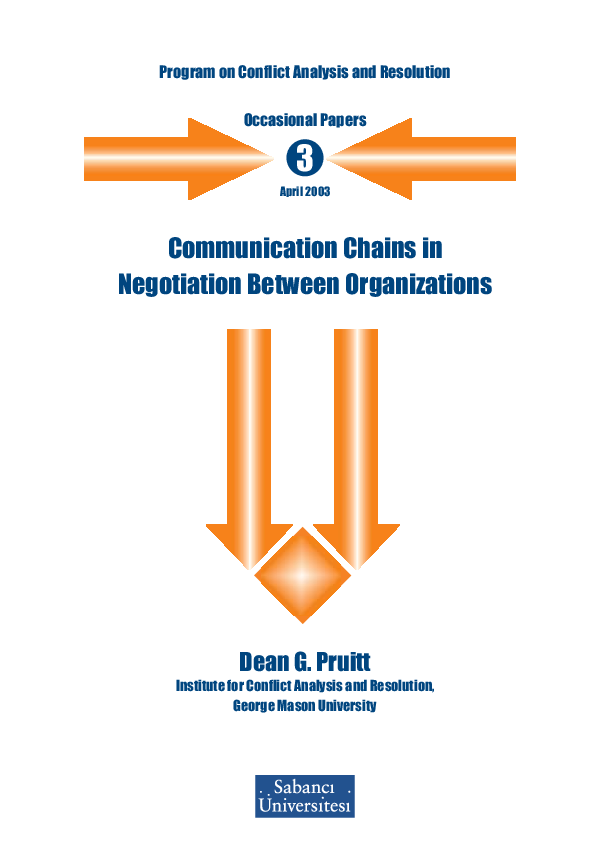 (PDF) Communication Chains in Negotiation Between Organizations