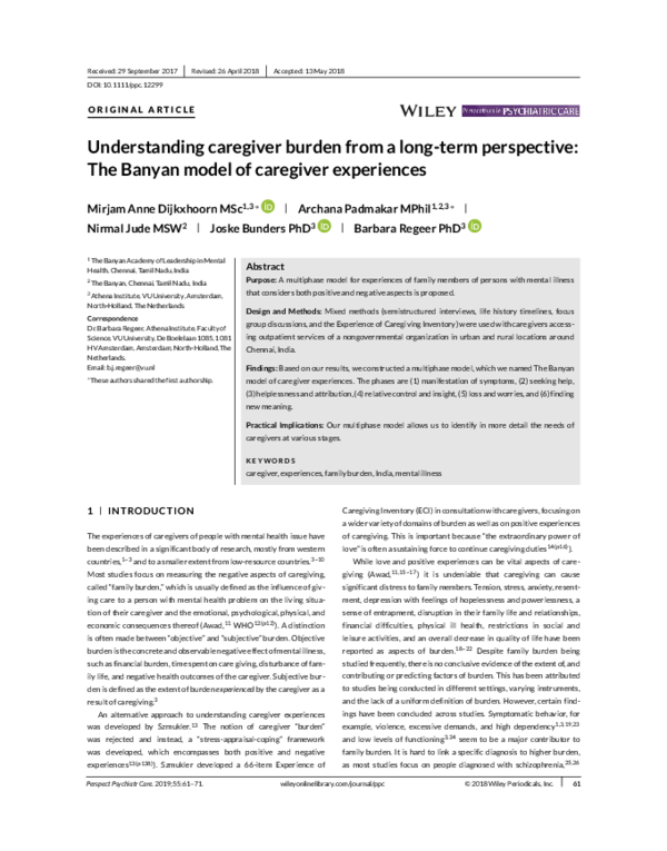 (PDF) Understanding caregiver burden from a long-term perspective: The ...