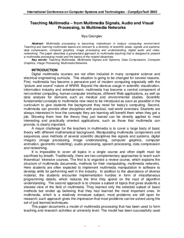 (PDF) Teaching multimedia