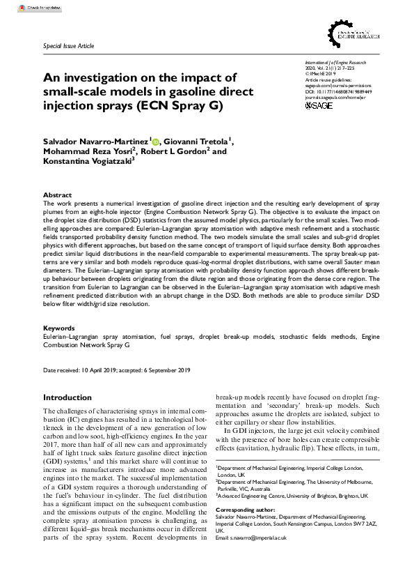 (PDF) An investigation on the impact of small-scale models in gasoline ...