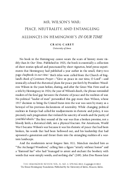 (PDF) Mr. Wilson's War: Peace, Neutrality, and Entangling Alliances in ...