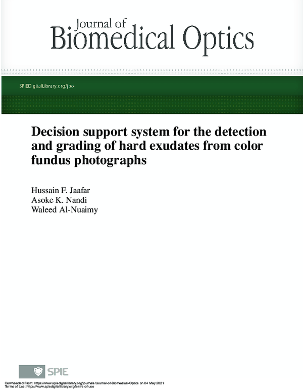 Pdf Automated Detection Of Hard Exudates In Dr