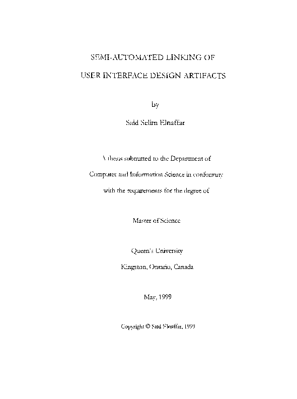 (PDF) Semi-Automated Linking of User Interface Design Artifacts