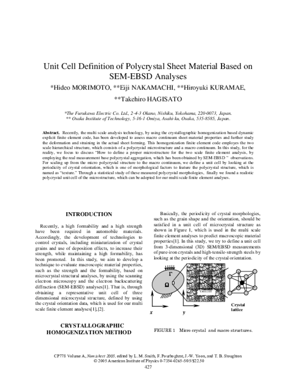 (PDF) Unit cell definition of polycrystal sheet material based on SEM ...