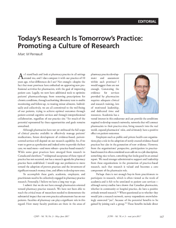 (PDF) Today’s Research Is Tomorrow’s Practice: Promoting a Culture of ...