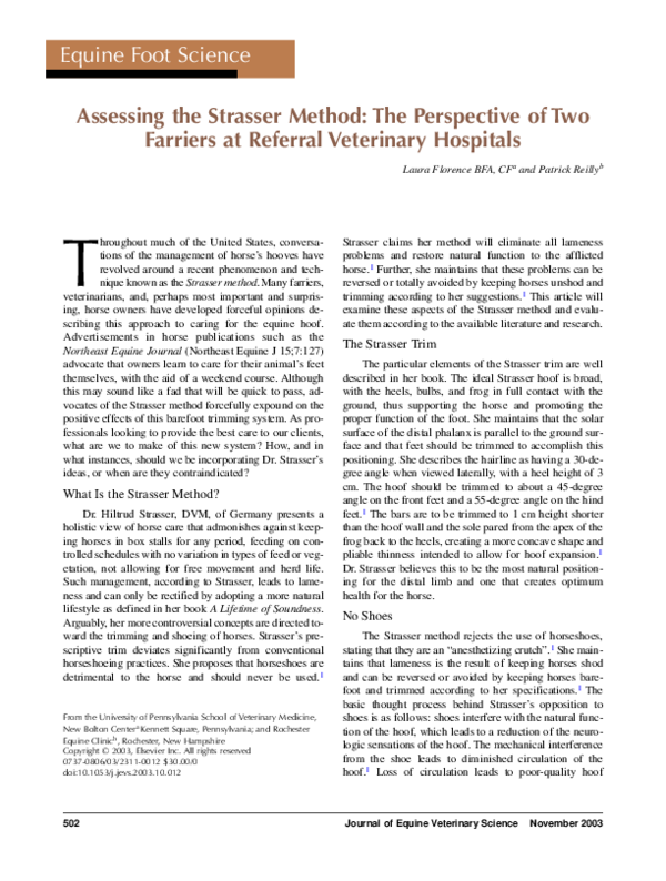 (PDF) Assessing the strasser method