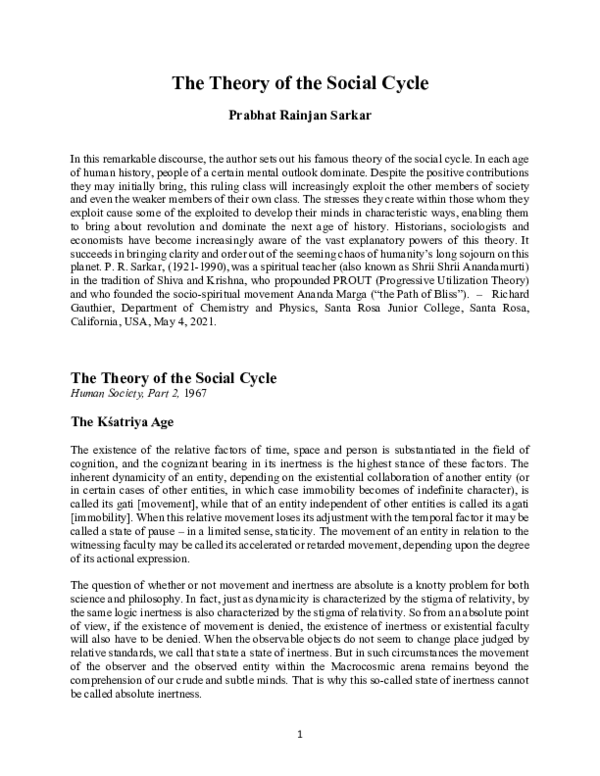 (PDF) The Theory of the Social Cycle | Richard Gauthier - Academia.edu