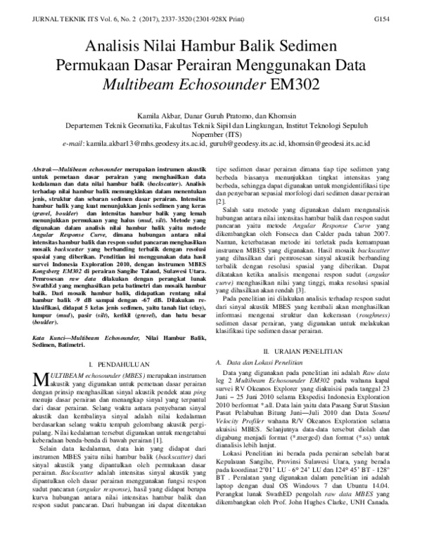 (PDF) Analisis Nilai Hambur Balik Sedimen Permukaan Dasar Perairan ...