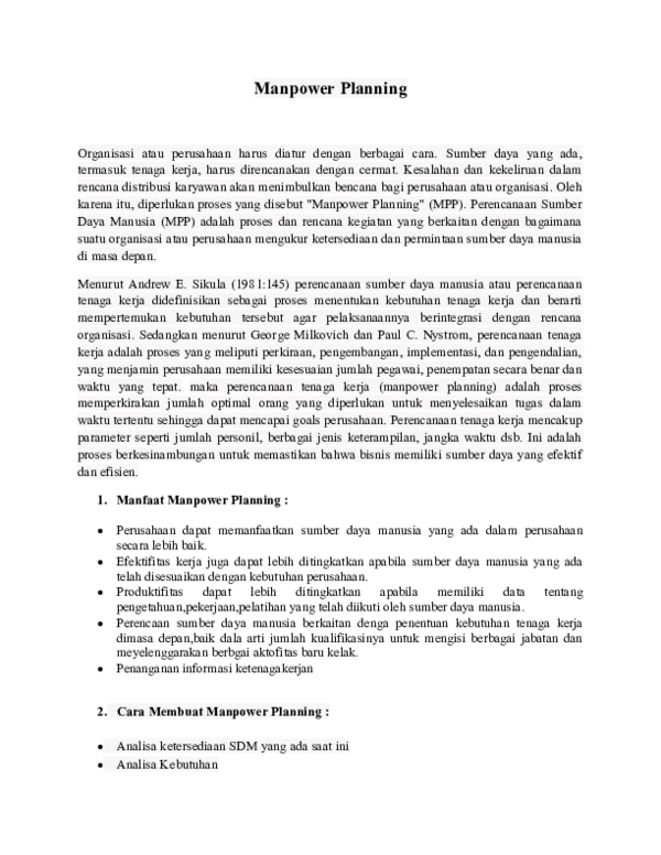 (DOC) Manpower Planning