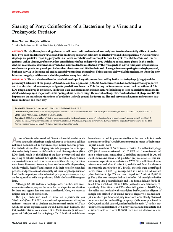 (PDF) Sharing of Prey: Coinfection of a Bacterium by a Virus and a ...
