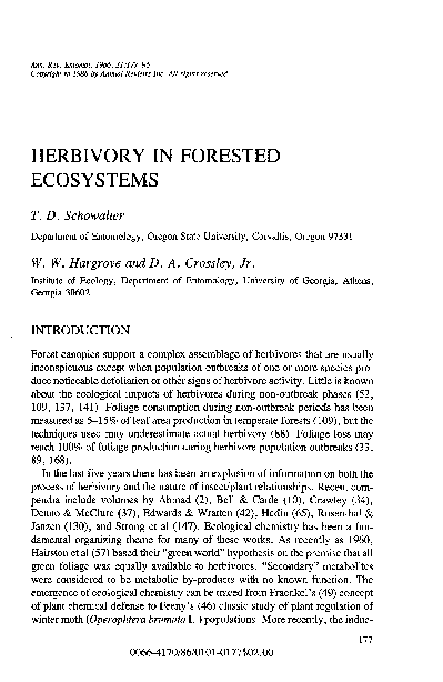 (PDF) Herbivory in Forested Ecosystems
