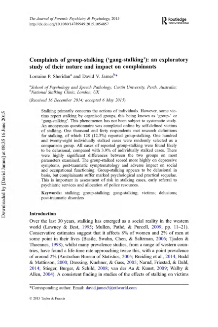(PDF) Complaints of group-stalking (‘gang-stalking’): an exploratory ...