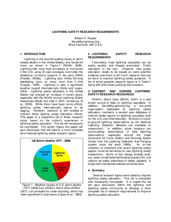(PDF) Lightning Safety Research Requirements