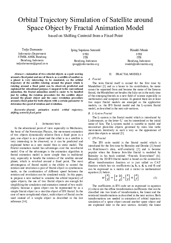 (PDF) Orbital Trajectory Simulation of Satellite around Space Object by ...