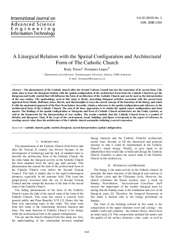 (PDF) A Liturgical Relation with the Spatial Configuration and ...