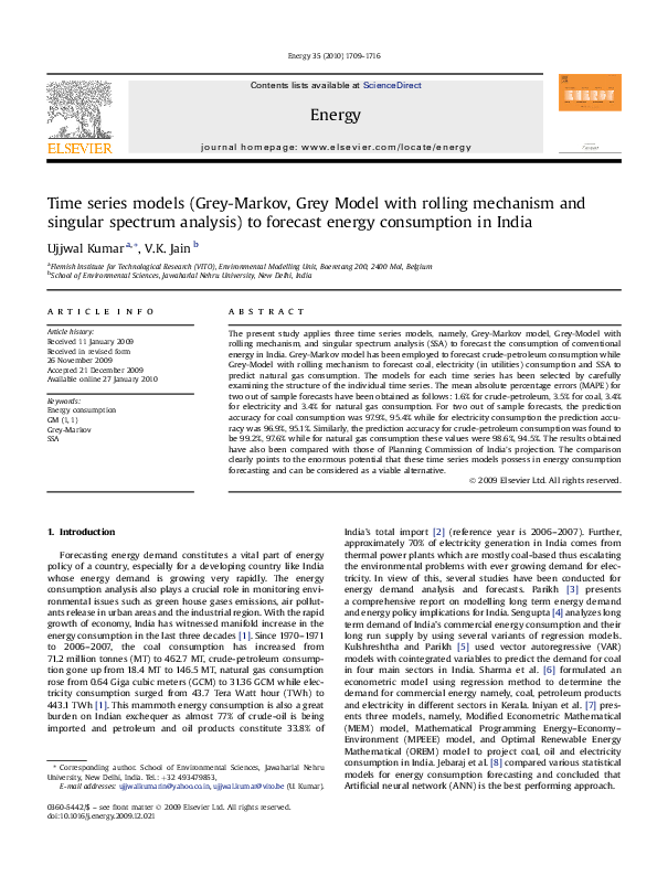 (PDF) Time series models (Grey-Markov, Grey Model with rolling ...