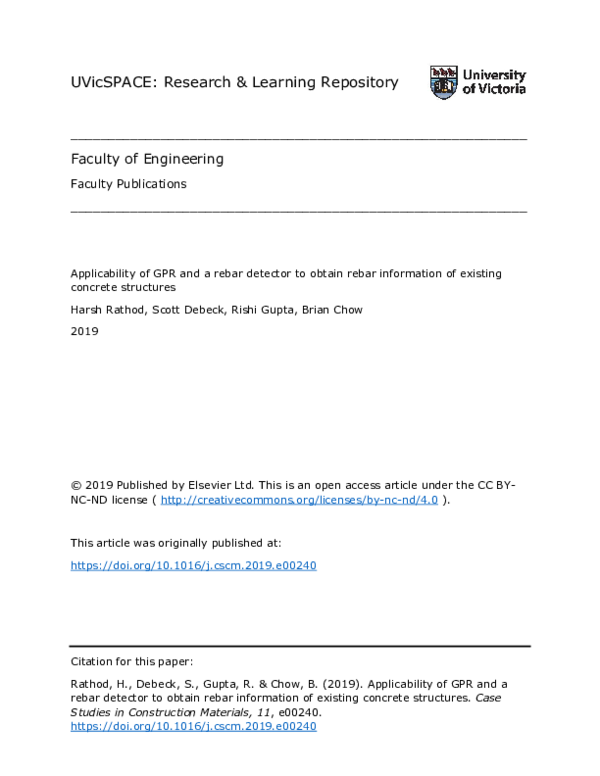 (PDF) Applicability of GPR and a rebar detector to obtain Rebar information of existing concrete ...