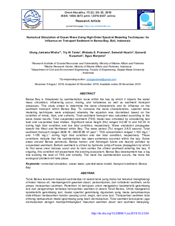(PDF) Numerical Simulation of Ocean Wave Using High-Order Spectral ...