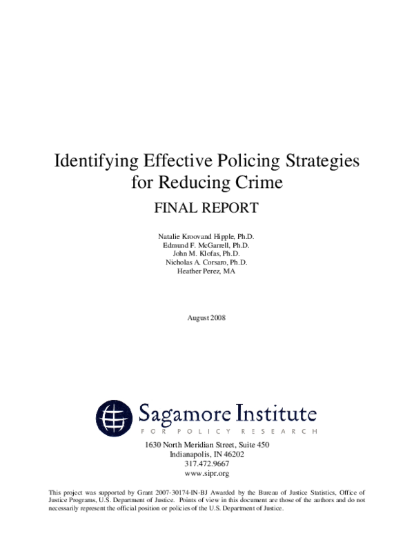(PDF) Identifying Effective Policing Strategies for Reducing Crime