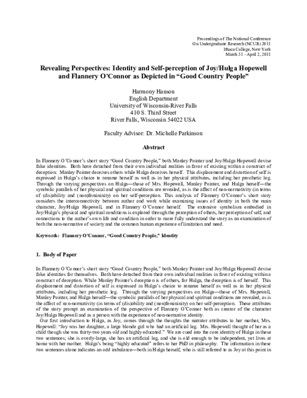 (PDF) Revealing Perspectives: Identity and Self-perception of Joy/Hulga ...