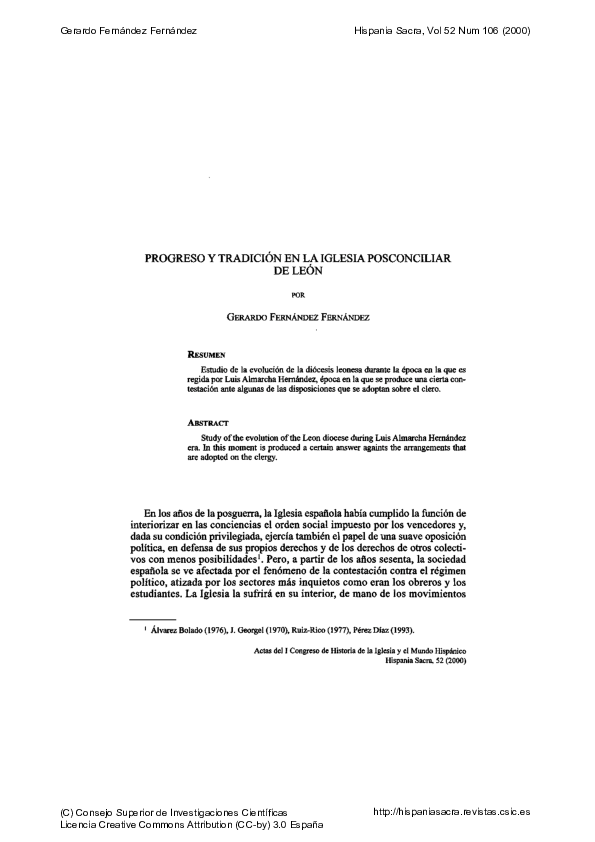 (PDF) Progreso y tradición en la iglesia posconciliar de León