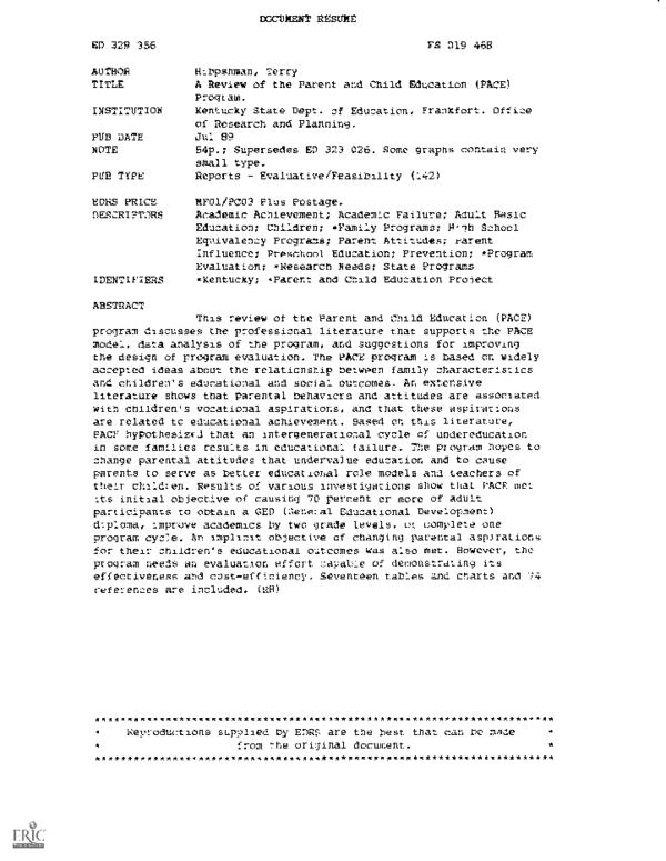 (PDF) A Review of the Parent and Child Education (PACE) Program