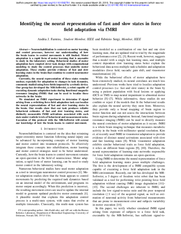 (PDF) Identifying the neural representation of fast and slow states in ...