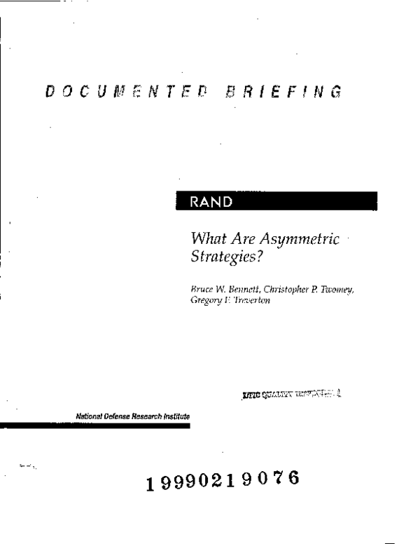 (PDF) What Are Asymmetric Strategies