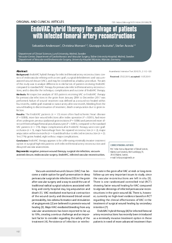 (PDF) EndoVAC hybrid therapy for salvage of patients with infected ...